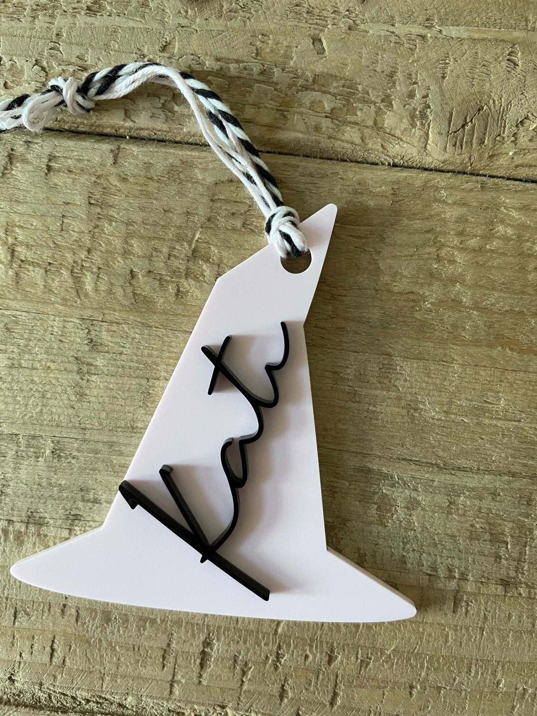 Witch Hat Acrylic Hang Tag, Halloween Basket Tags, Boo Basket Halloween ...