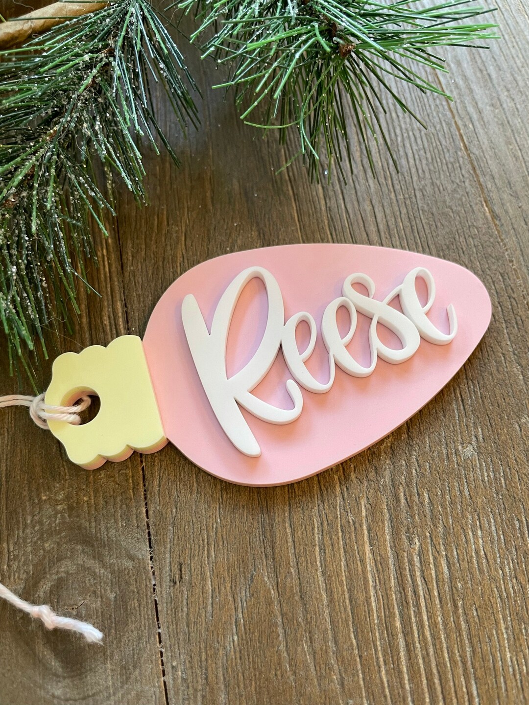 Vintage Christmas Bulb Tag, Acrylic Hang Tag, Christmas Ornament - Etsy