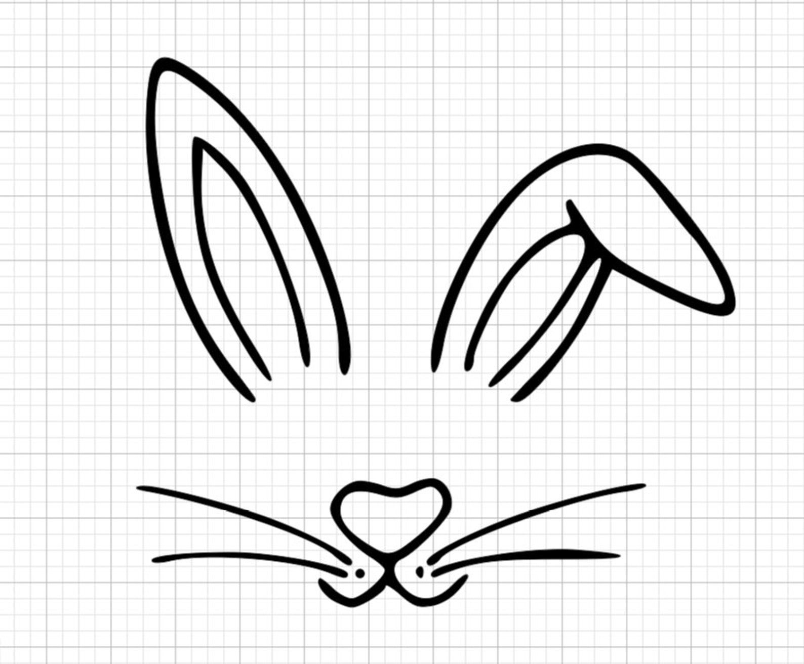 Bunny Face Easter Svg Silhouette clipart cricut cut | Etsy