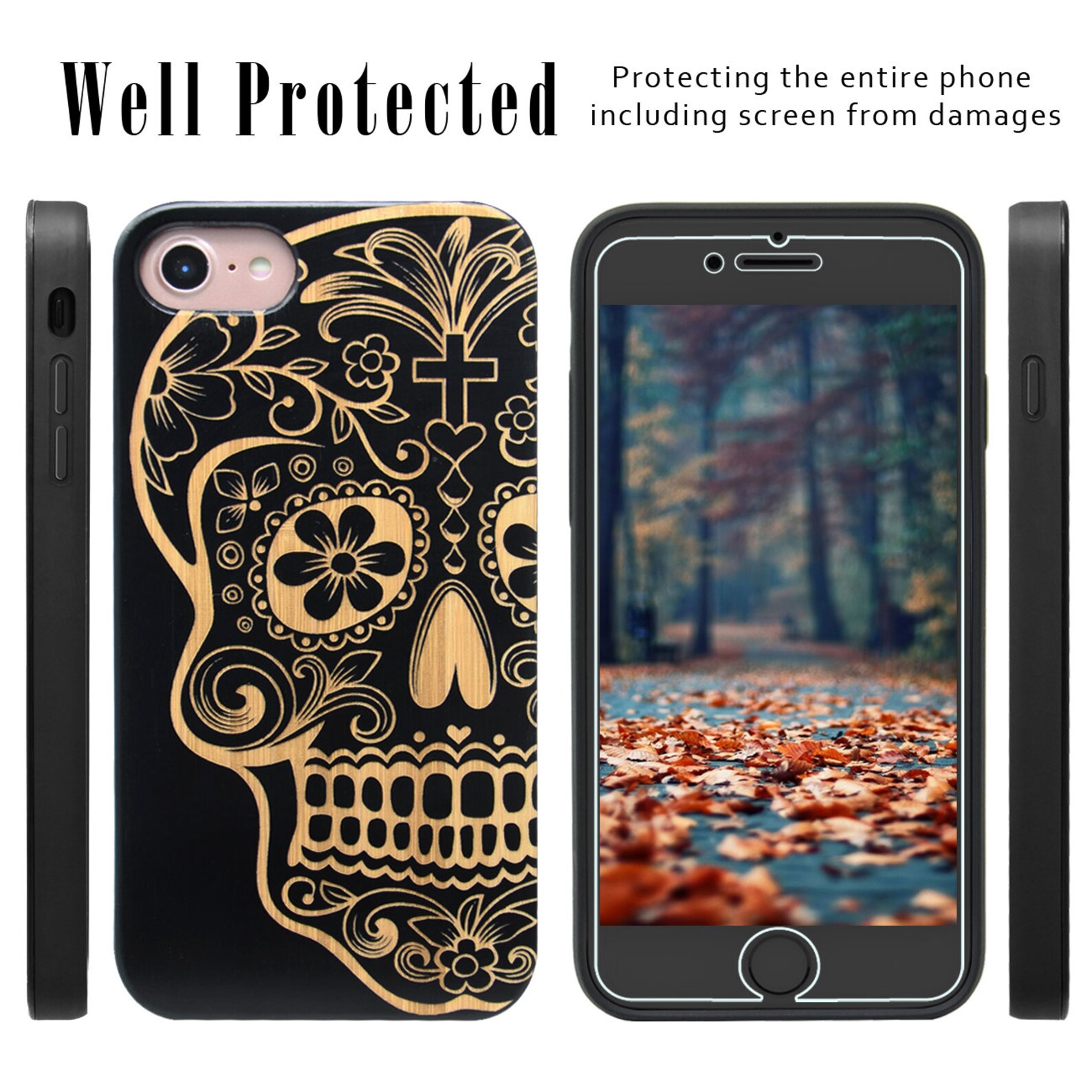 Skull Phone Case personalized Screen Protector Car Mount for | Etsy