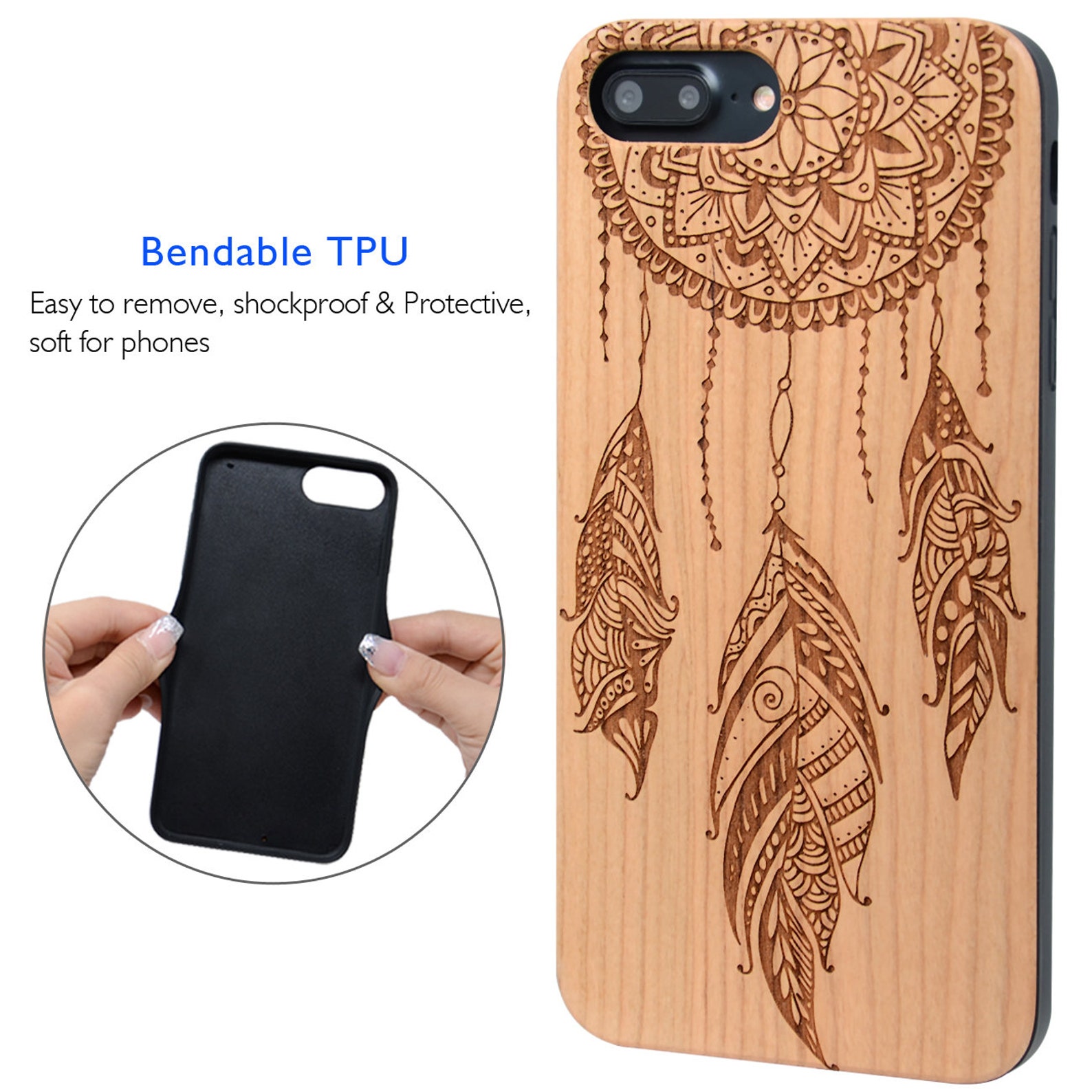 Dream Catcher Wood Phone Case Personalized Optional Screen | Etsy