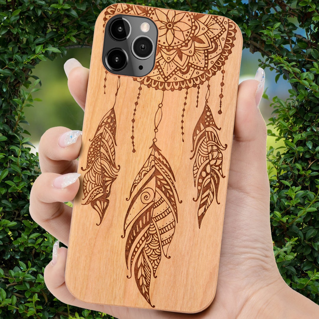 Dream Catcher Wood Phone Case Personalized for iPhone 15 Plus, iPhone ...