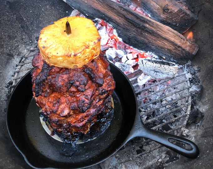 The Cowboy Spike - Vertical BBQ Skewer, Threaded Stainless Steel Plate ...