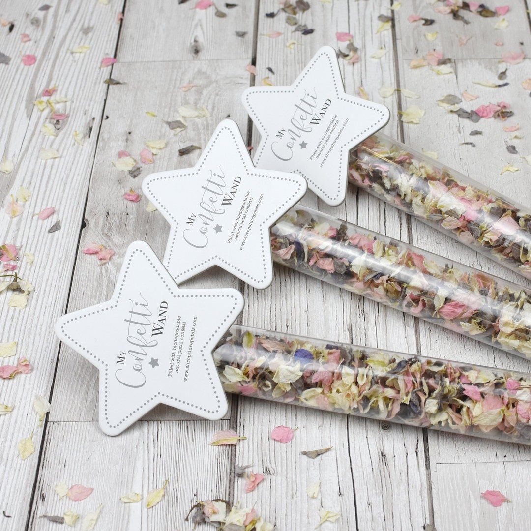 Biodegradable Petal Confetti Wands pack of 5 Children's Party, Birthday ...