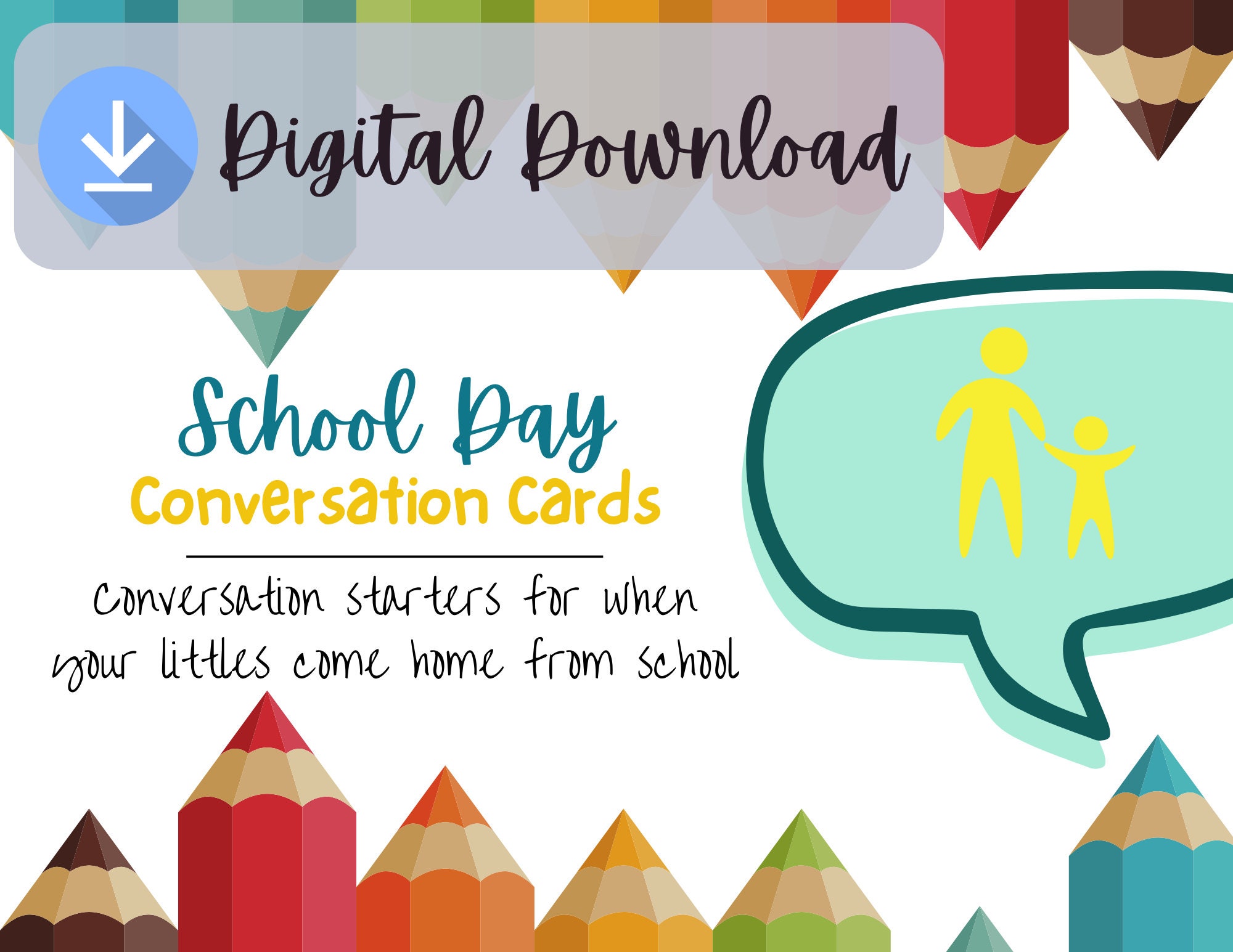 After School Conversation Starter Cards- Digital Download- Printable - Etsy