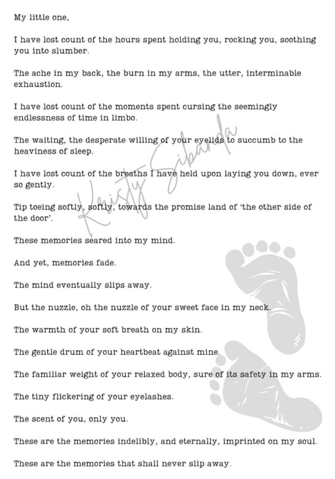 Little One Poem - Digital Print - Etsy