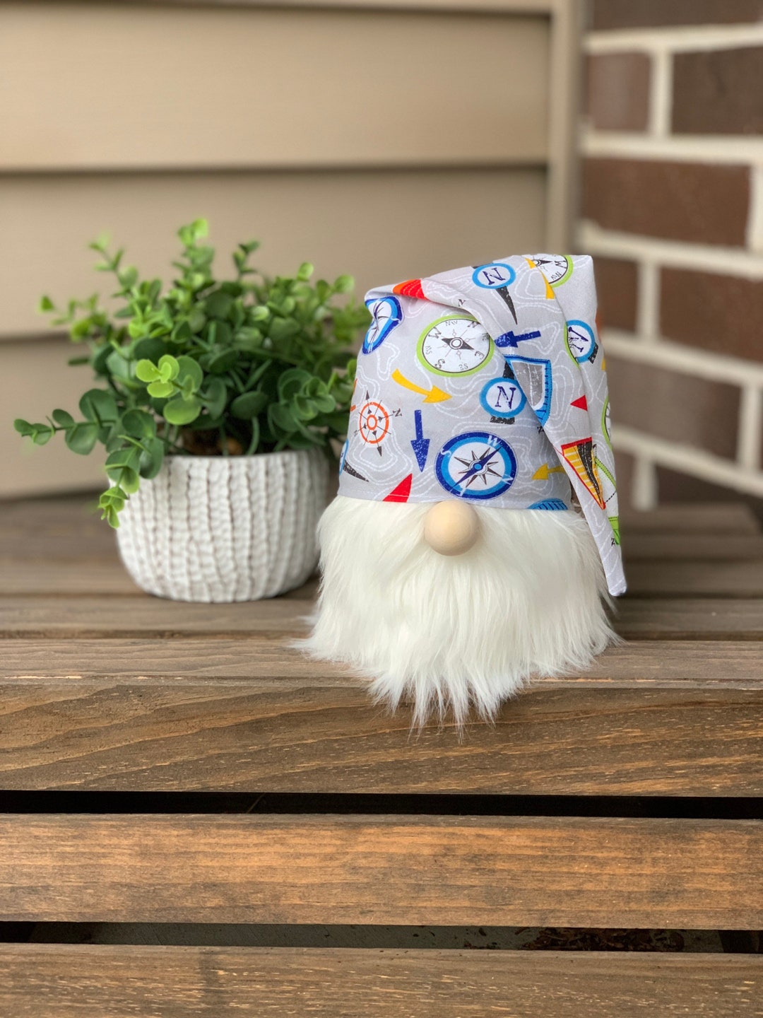 Colin the Compass Gnome | Camping | Tent | Gnome | Tabletop Decor | Tiered Tray Decor | Tiered ...