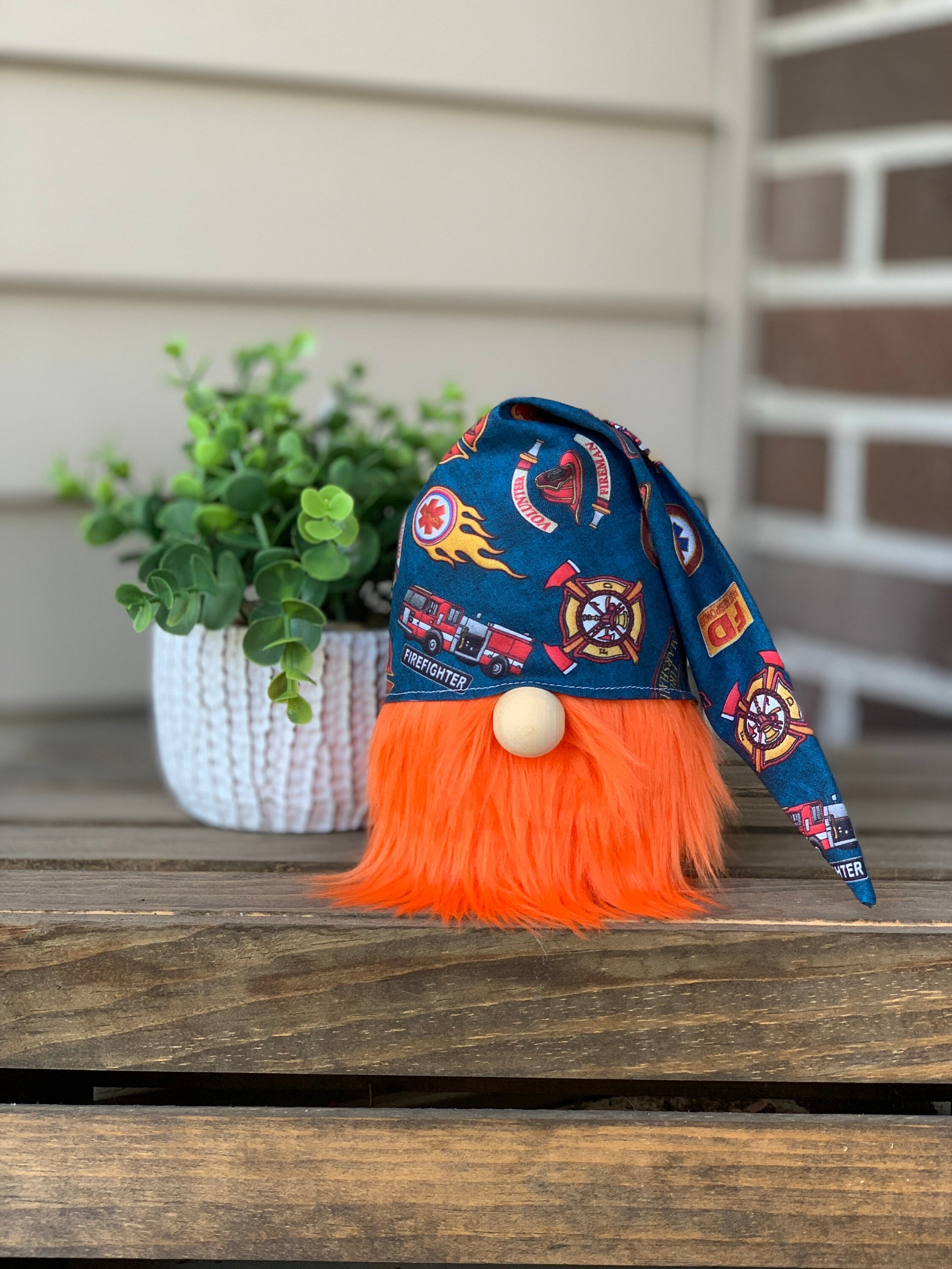 Frank the Firefighter Gnome Fire Decor Gnome Tiered Tray | Etsy