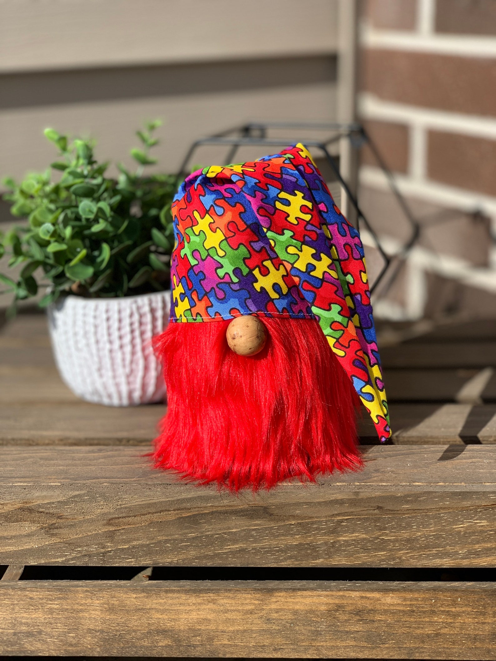 Arthur the Puzzle Gnome Autism Puzzle Decor Gnome - Etsy