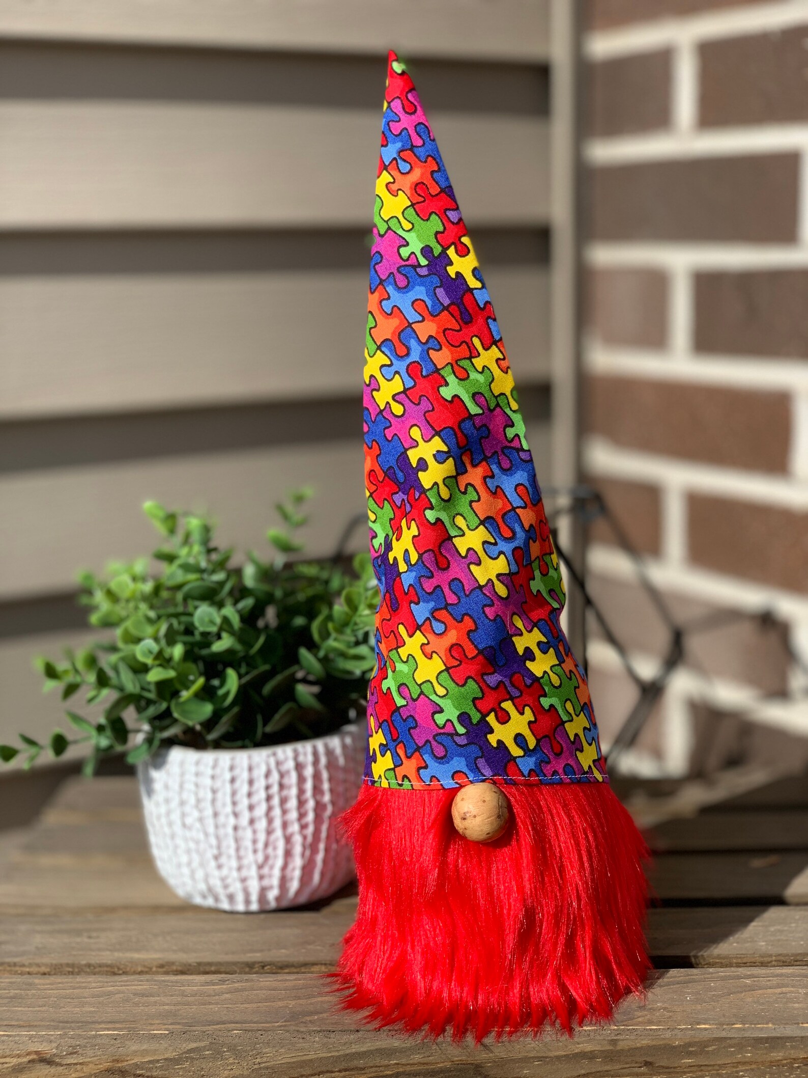 Arthur the Puzzle Gnome Autism Puzzle Decor Gnome - Etsy