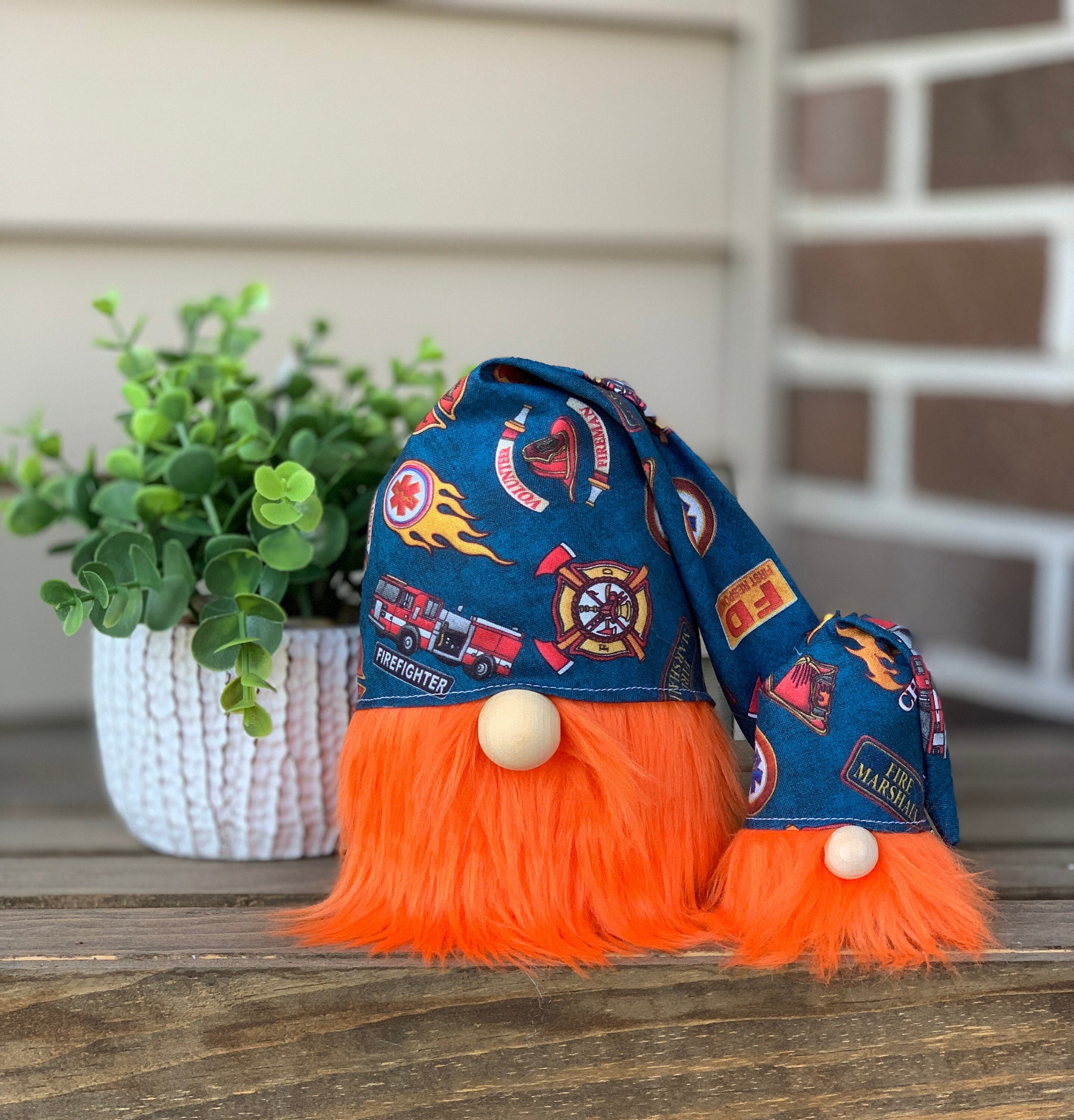 Frank the Firefighter Gnome Fire Decor Gnome Tiered Tray | Etsy