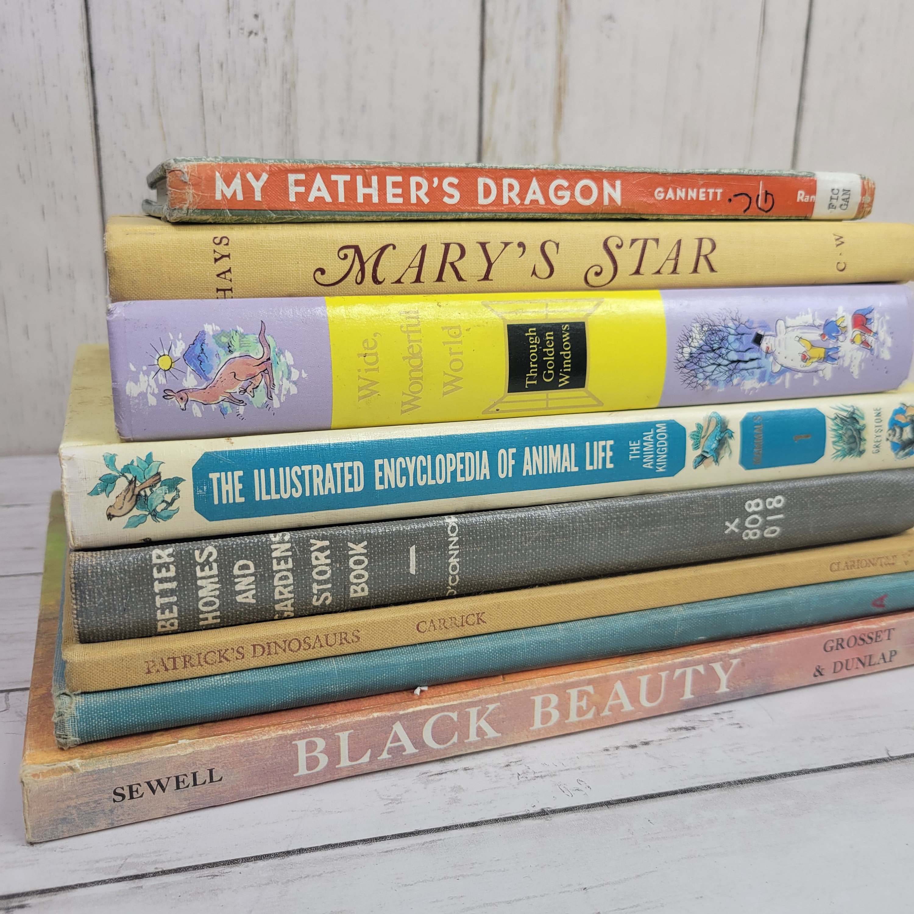 Vintage Decorative Bookstack, Books for Rustic Decor, Antique Childrens ...