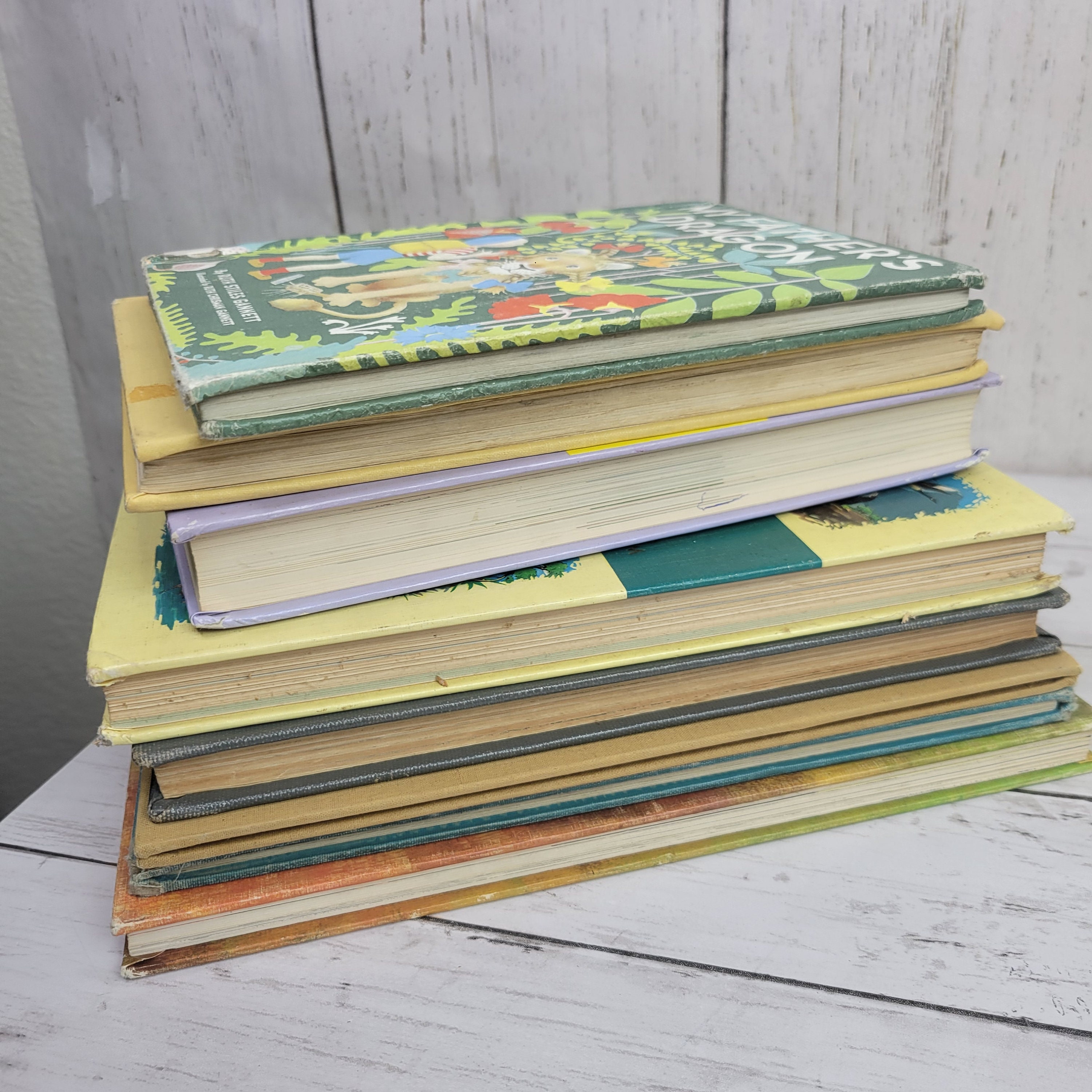 Vintage Decorative Bookstack, Books for Rustic Decor, Antique Childrens ...