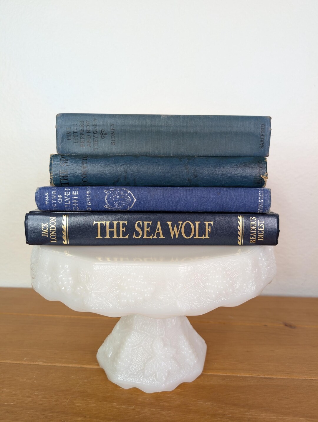 Antique Blue Books for Decorating, Pretty Blue Books, Bookstack, Rustic ...