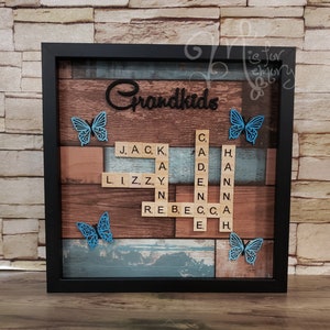 Scrabble Family Name Frame Art, Family Tree Wall Art, Scrabble Tile ...