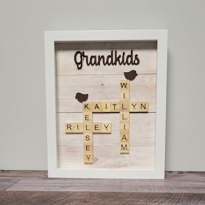 Scrabble Family Name Frame Art, Family Tree Wall Art, Scrabble Tile ...