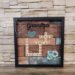 Scrabble Family Name Frame Art, Family Tree Wall Art, Scrabble Tile ...