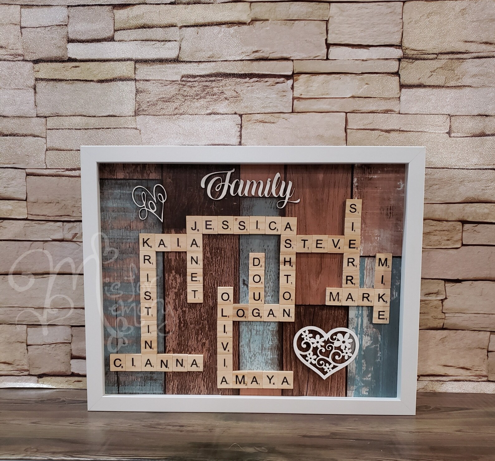 Scrabble Tile Family Shadowbox Frames, Scrabble Family Frame, Scrabble ...