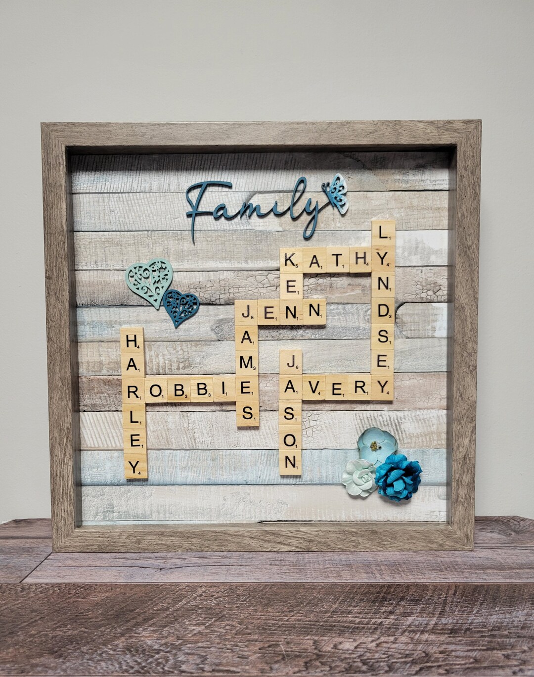 Scrabble Family Name Frame Art, Family Tree Wall Art, Scrabble Tile ...