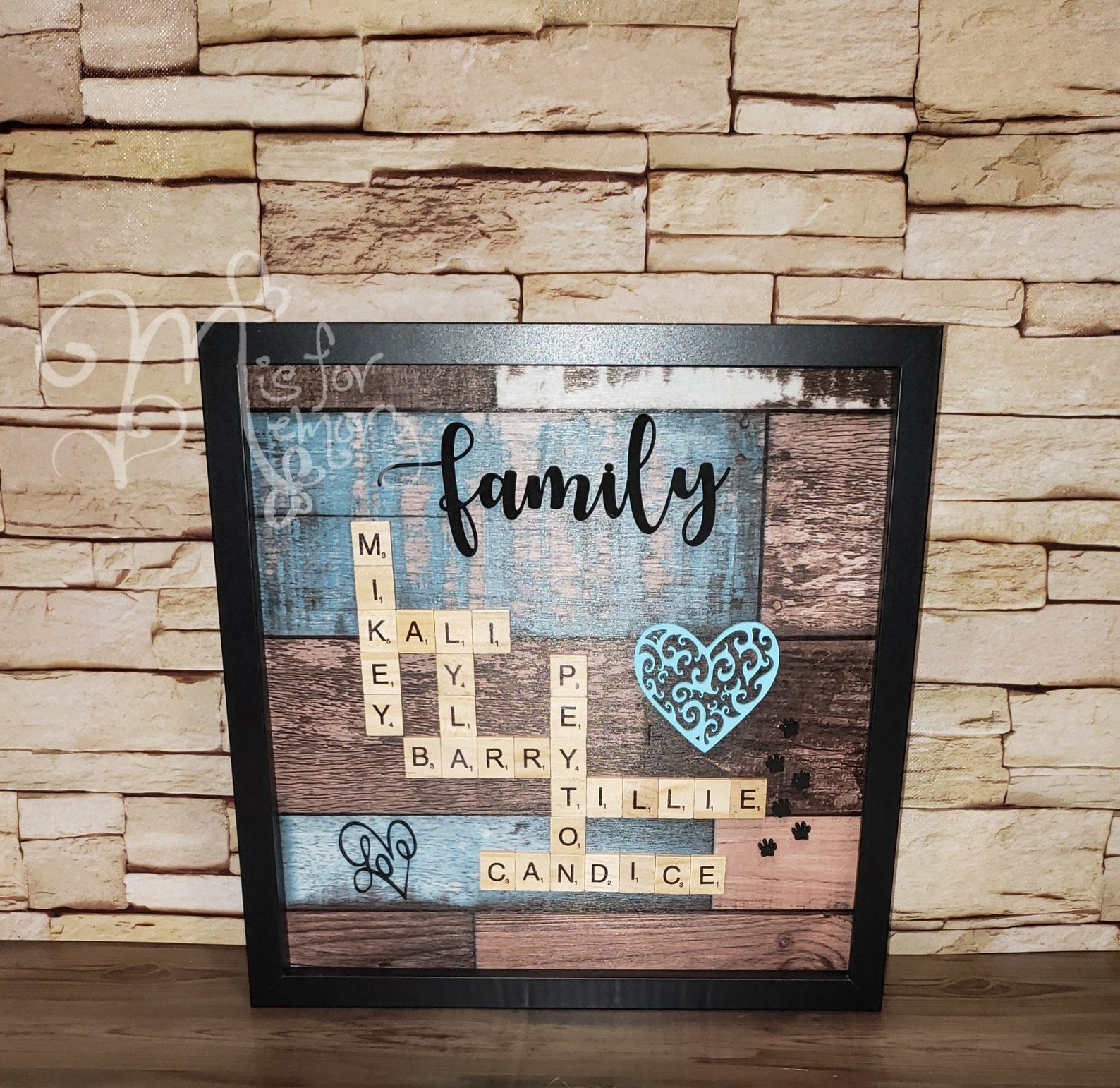 Scrabble Tile Family Shadowbox Frames Scrabble Family Frame | Etsy Canada