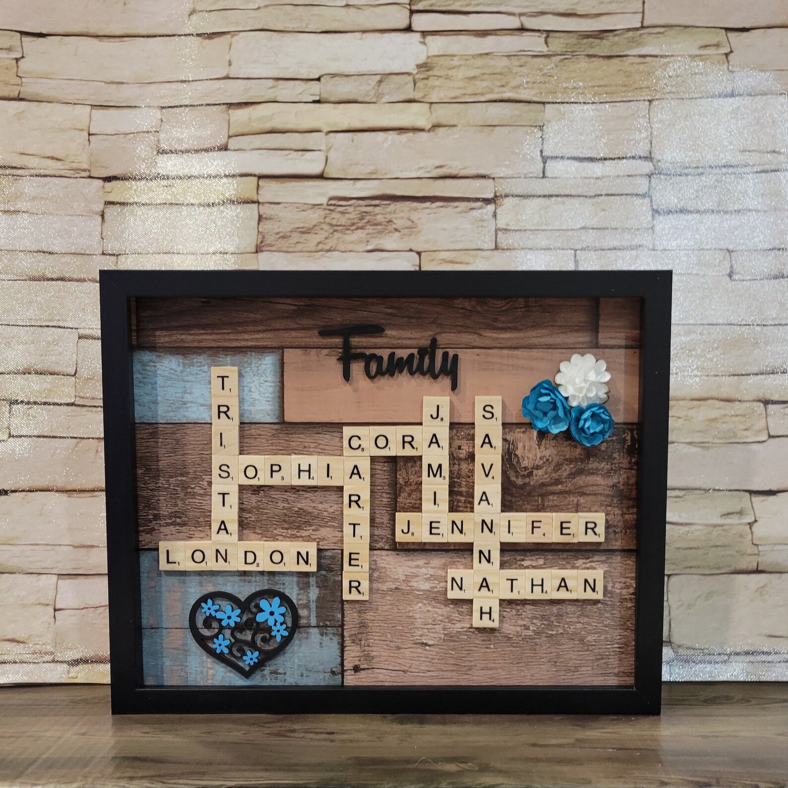 Scrabble Tile Family Shadowbox Frames Scrabble Family Frame | Etsy Canada