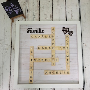 Scrabble Family Name Frame Art, Family Tree Wall Art, Scrabble Tile ...