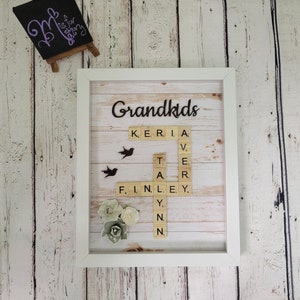 Scrabble Family Name Frame Art, Family Tree Wall Art, Scrabble Tile ...