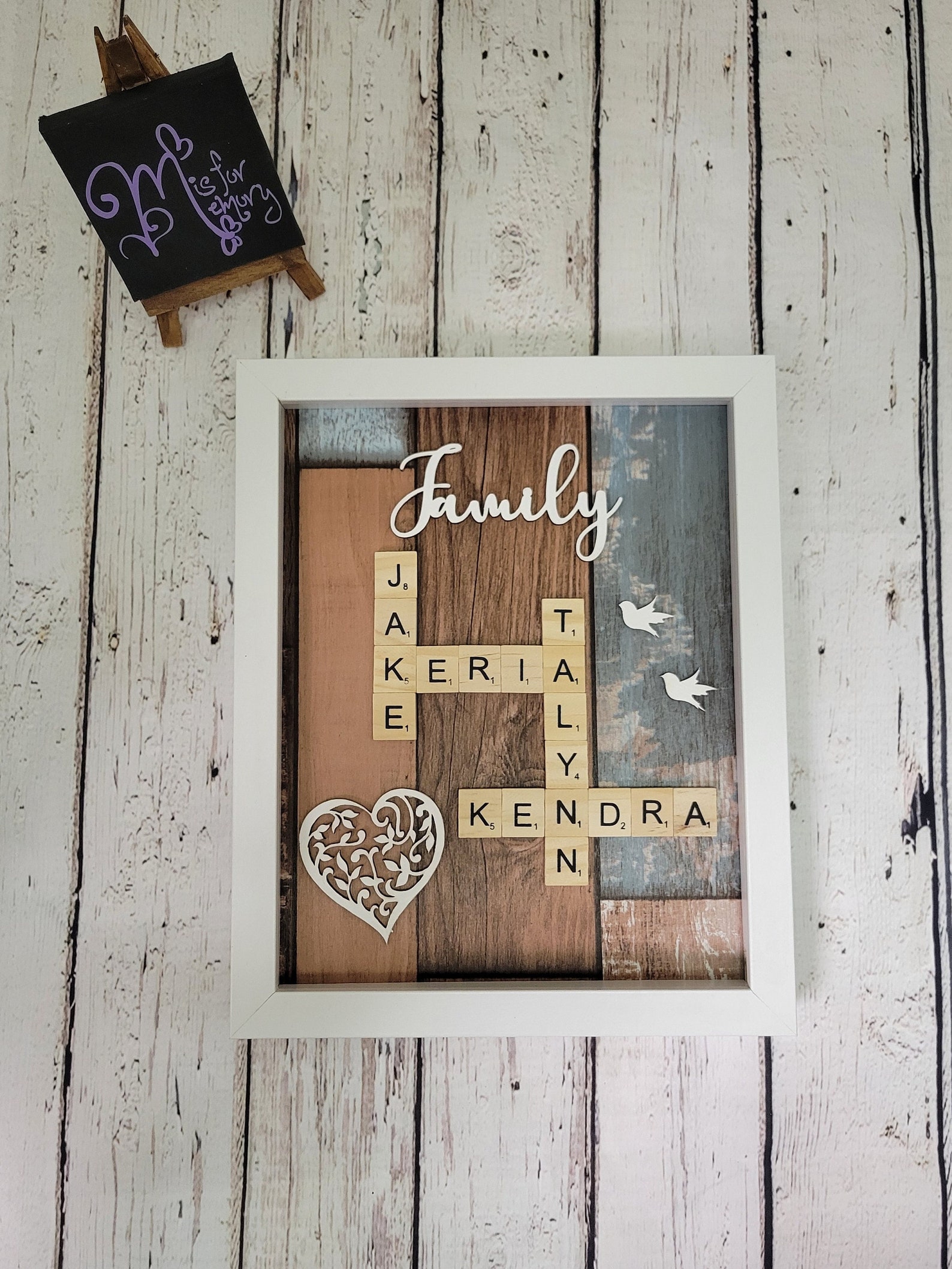 Scrabble Tile Family Shadowbox Frames, Scrabble Family Frame, Scrabble ...