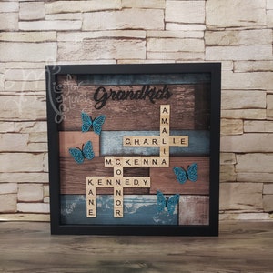 Scrabble Family Name Frame Art, Family Tree Wall Art, Scrabble Tile ...
