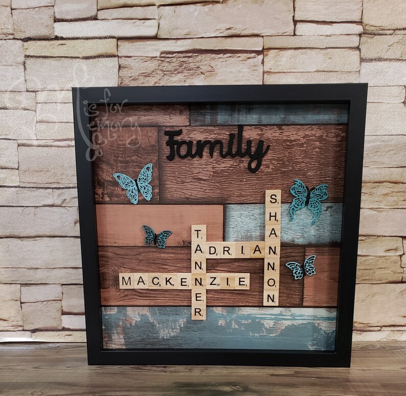 Scrabble Tile Family Shadowbox Frames Scrabble Family Frame | Etsy Canada