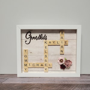 Scrabble Family Name Frame Art, Family Tree Wall Art, Scrabble Tile ...