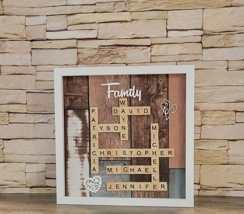 Scrabble Tile Family Shadowbox Frames Scrabble Family Frame | Etsy Canada