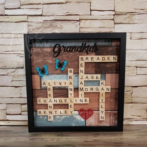 Scrabble Family Name Frame Art, Family Tree Wall Art, Scrabble Tile ...