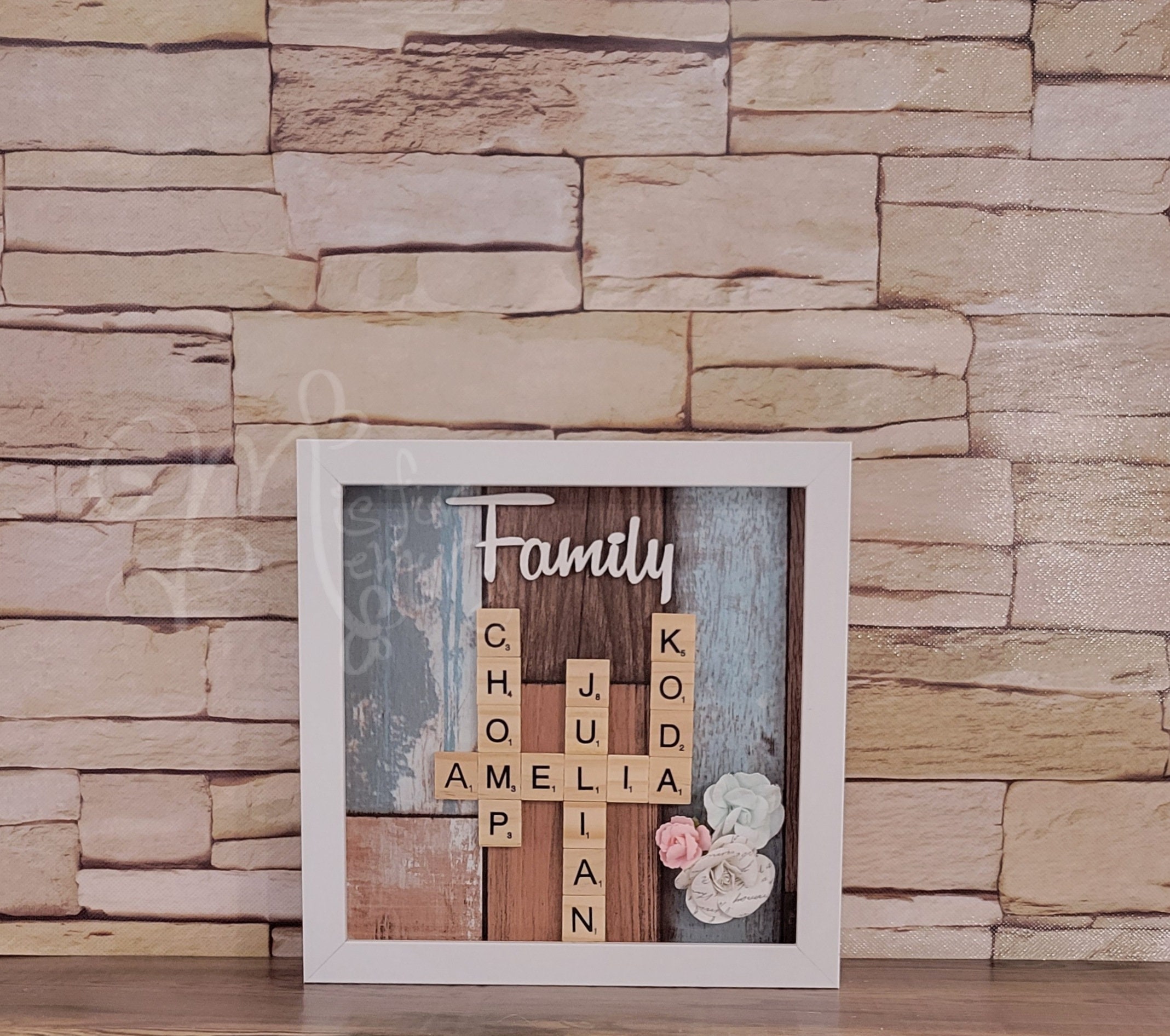 Scrabble Tile Family Shadowbox Frames Scrabble Family Frame | Etsy Canada