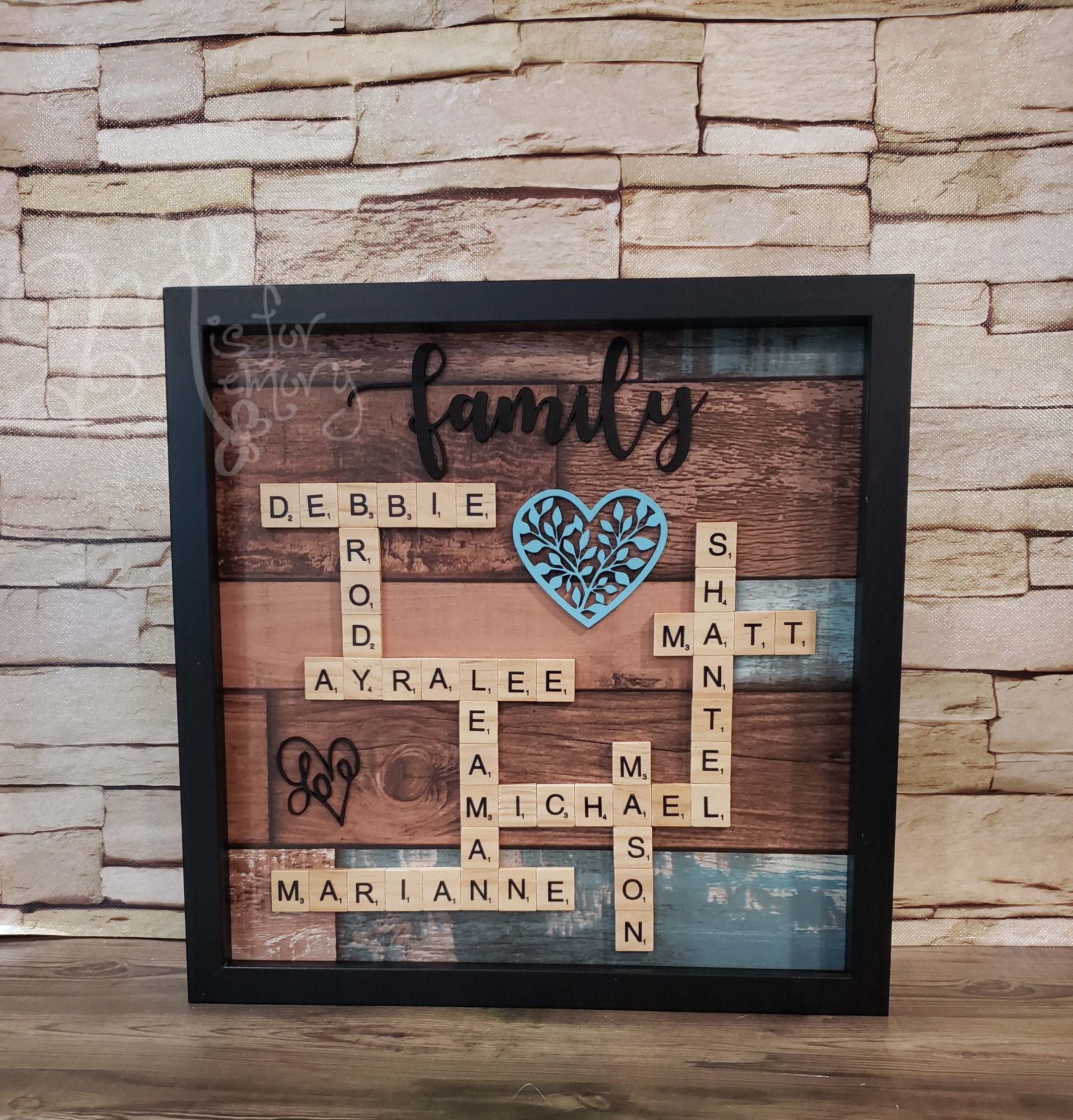 Scrabble Tile Family Shadowbox Frames Scrabble Family Frame | Etsy Canada