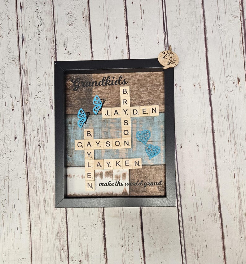 Scrabble Family Name Frame Art, Family Tree Wall Art, Scrabble Tile ...
