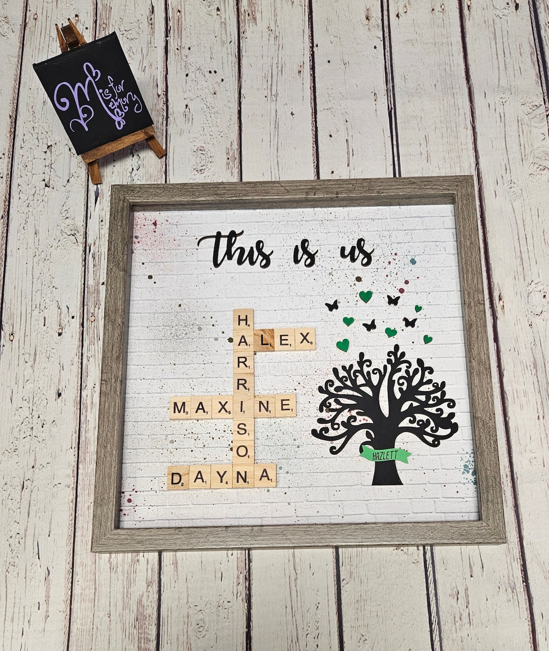 Scrabble Family Name Frame Art, Family Tree Wall Art, Scrabble Tile ...