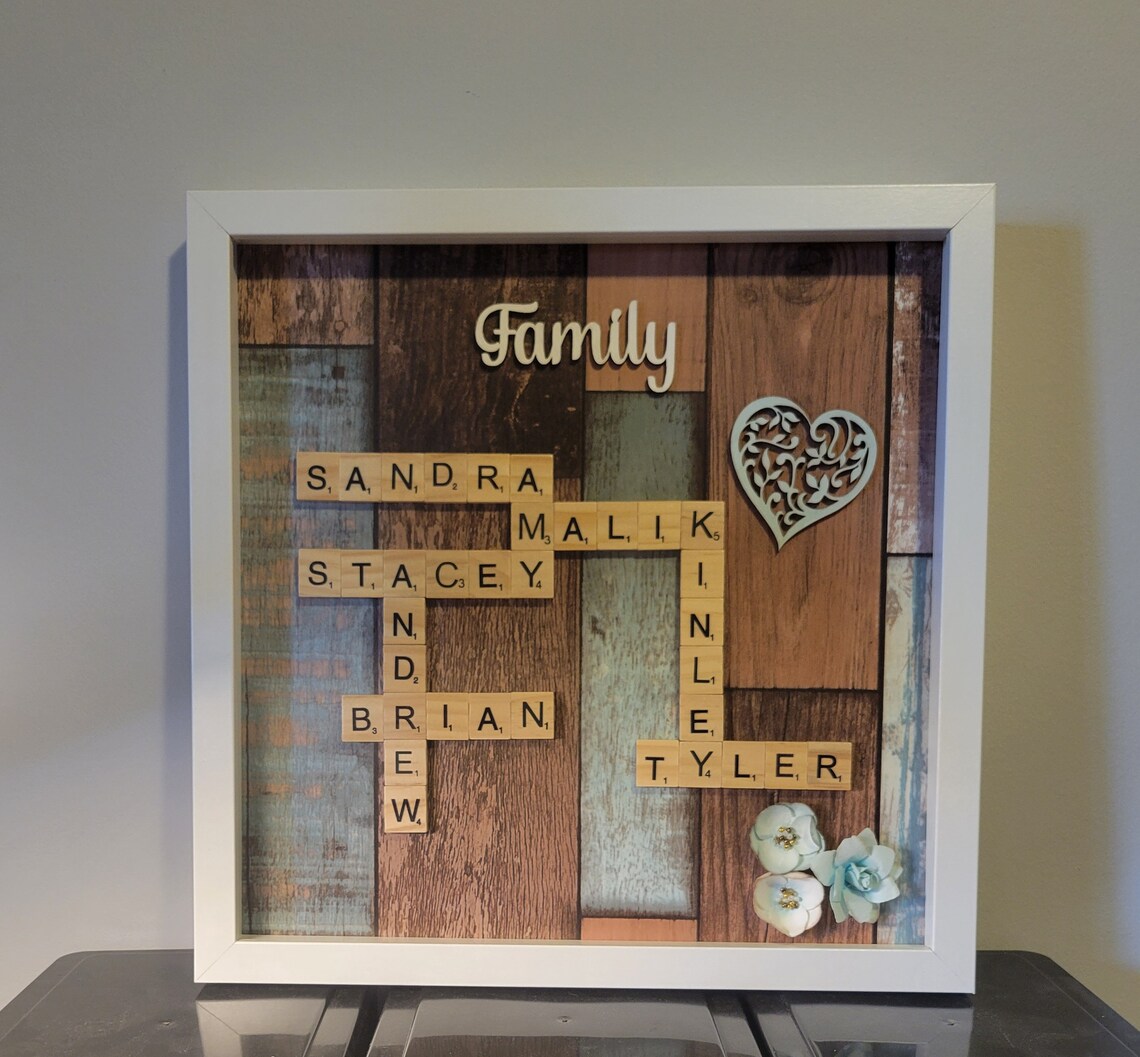 Scrabble Tile Family Shadowbox Frames Scrabble Family Frame - Etsy Canada