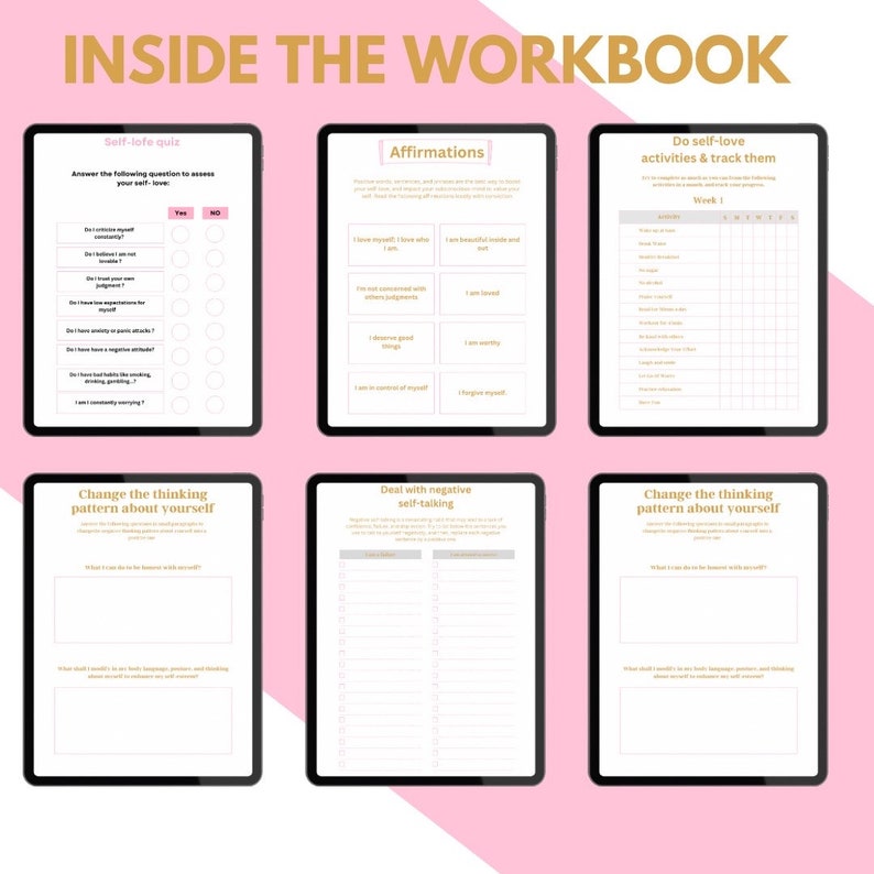 Self Love Workbook, Self Love Worksheet, Self Love Journal, Templates ...