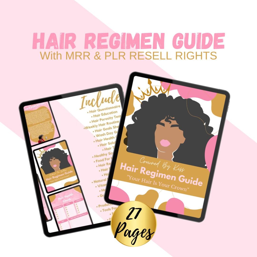 Natural Hair Care, Grow Long Hair Regimen Guide: PLR & MRR Resell ...