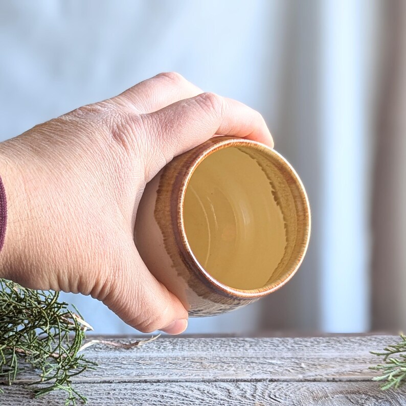 Pine Tree Pottery Tea Cup, Ceramic Sipper, 10 Ounce Tumbler, Decorative ...