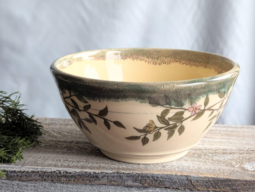 Handmade Pottery Dinner Bowl, Extra Large Cereal Bowl, Leaf Ceramic ...