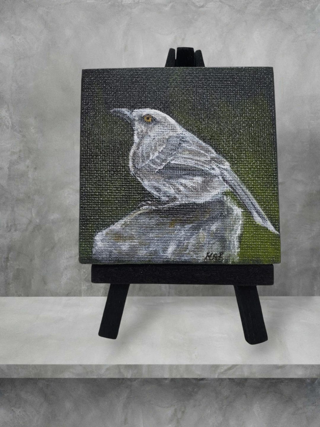 Mockingbird Painting Small 3x3 Inch Original Acrylic Miniature State ...