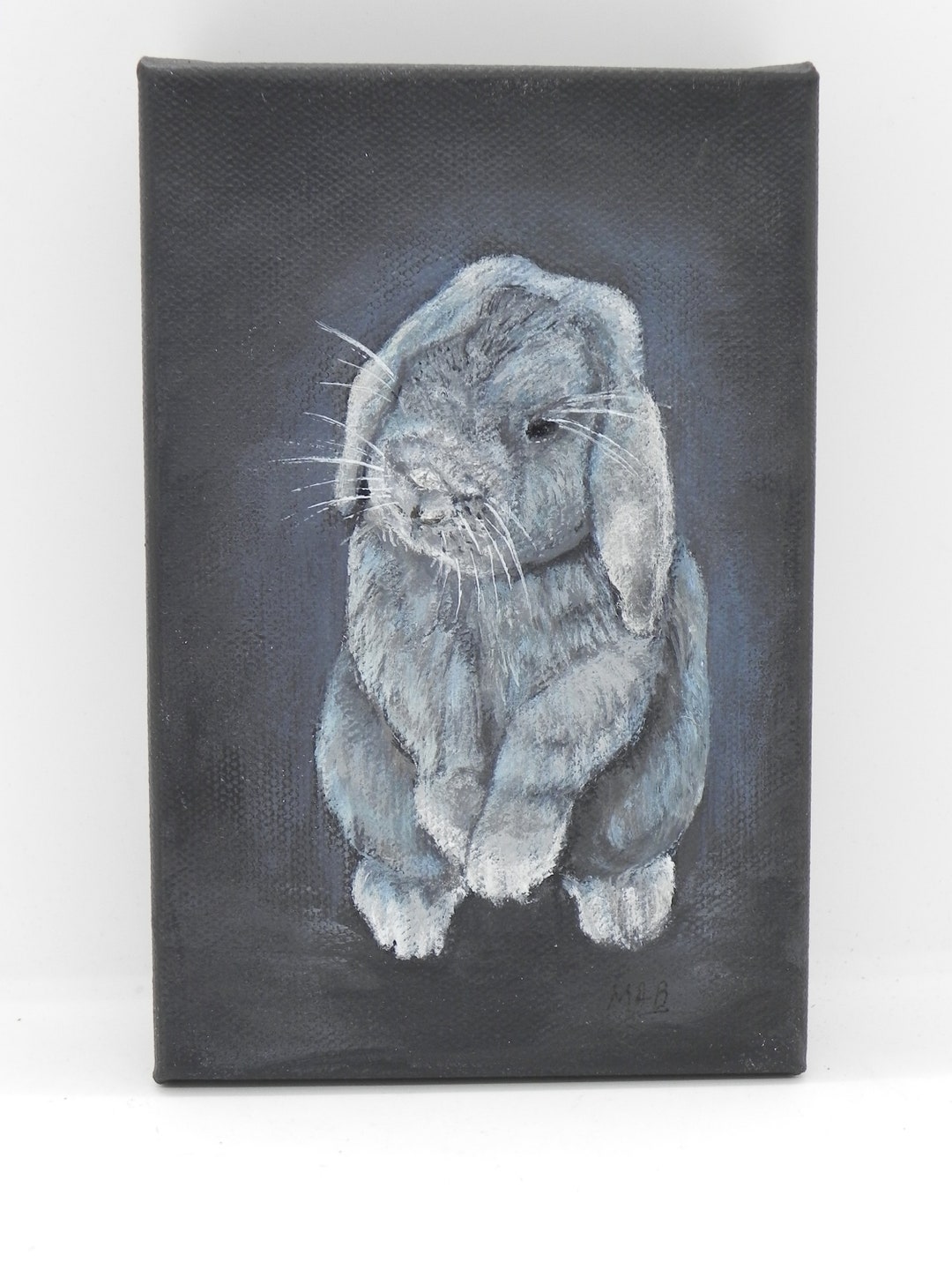 Rabbit Small Painting, 6x4 Inch Original Acrylic Rabbit Painting Art ...