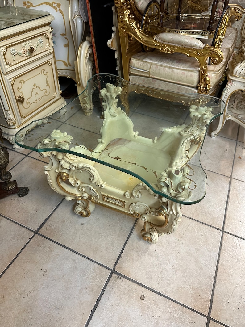 Pair SILIK Italian Rococo Baroque Pair Side Tables With Real Onyx Italy ...