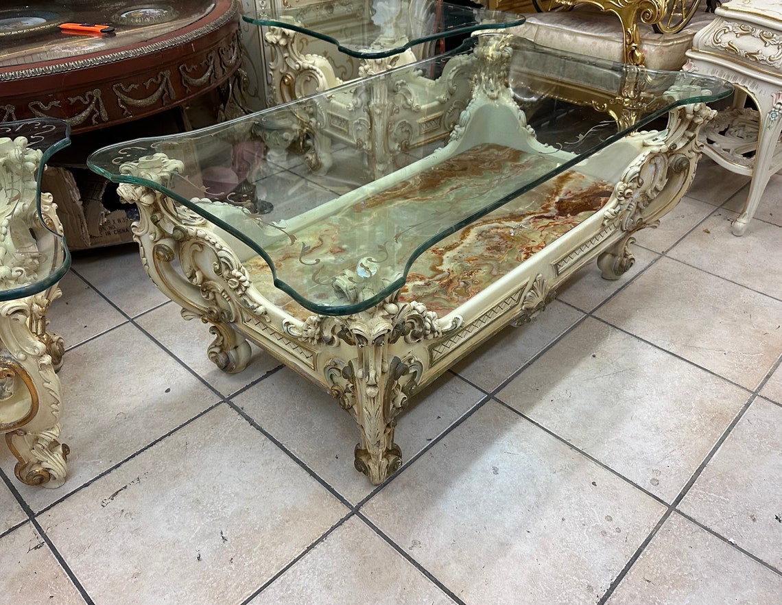 SOLD ! SILIK Italian Rococo Baroque Coffee Table With Real Onyx Italy ...