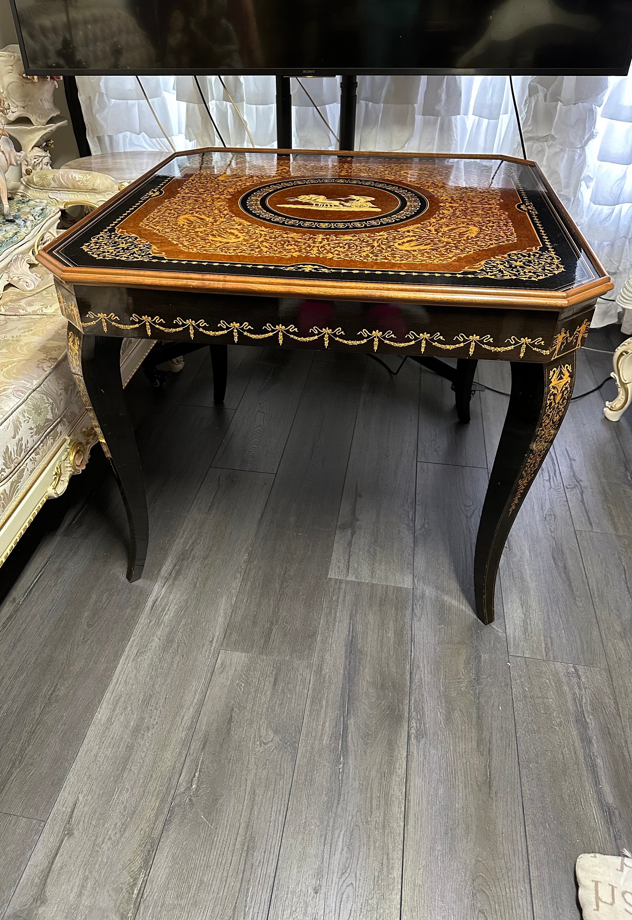 Notturno Intarsio Sorrento Italy Italian Game Table Roulette Chess ...