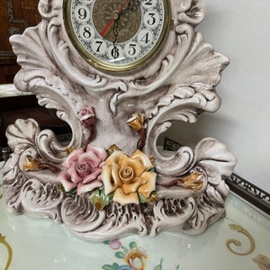 Italian Capodimonte Porcelain Mantle Clock Italy - Etsy