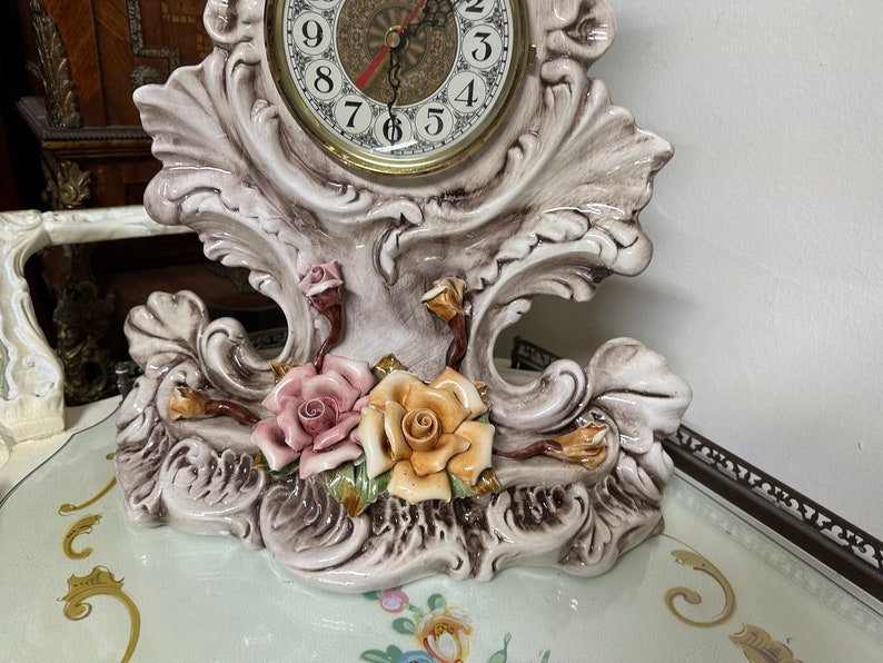 Italian Capodimonte Porcelain Mantle Clock Italy - Etsy
