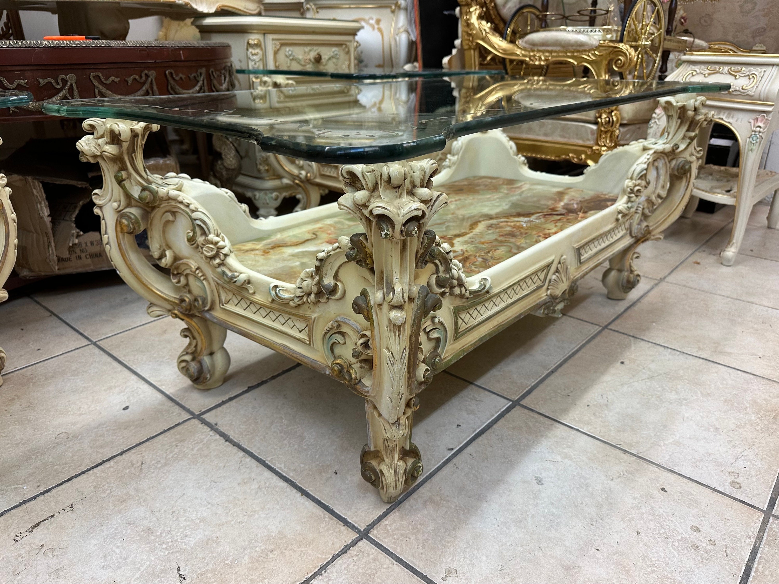 SOLD ! SILIK Italian Rococo Baroque Coffee Table With Real Onyx Italy ...
